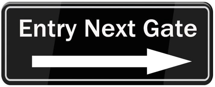 Entry Next Gate With Right Arrow Sign Stickers, 10X3 Inch Acrylic ...