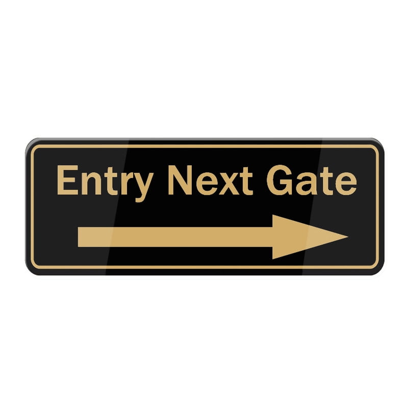Entry Next Gate With Right Arrow Sign For House, 10X3 Inch Acrylic ...
