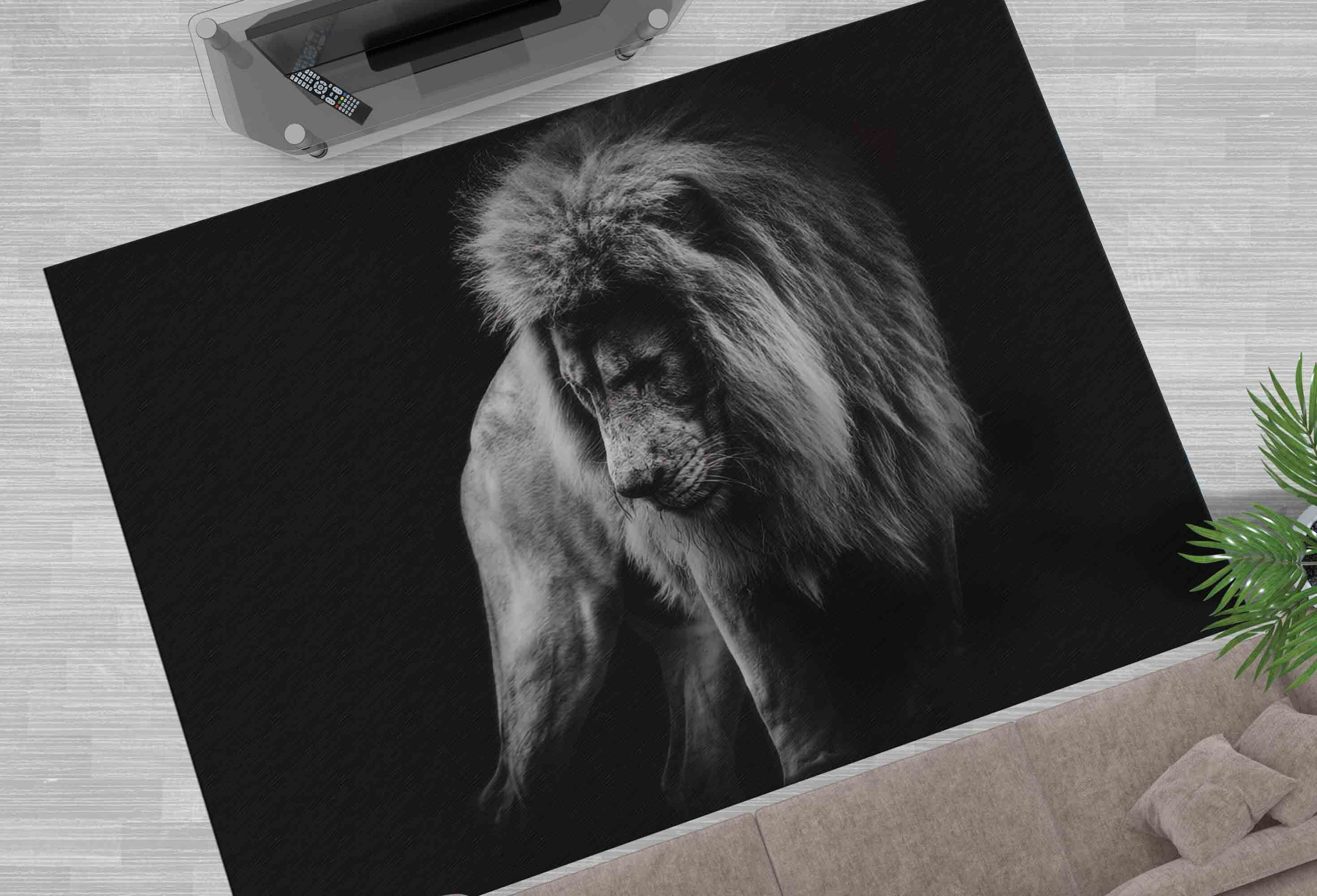 Entry Rug, Animal Rug, Portrait of a African Lion Rugs, Lion Photo Rug ...