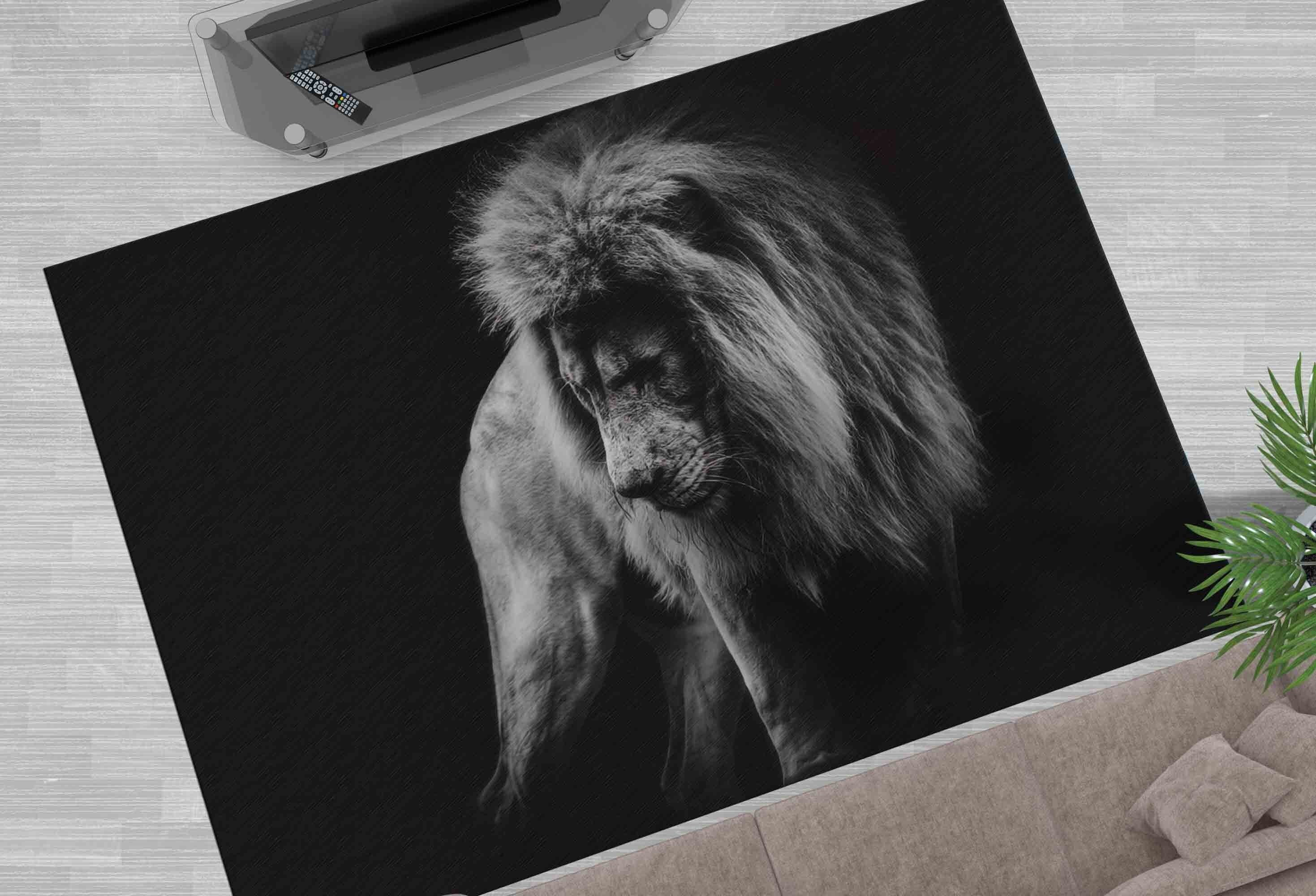 Entry Rug, Animal Rug, Portrait of a African Lion Rugs, Lion Photo Rug ...
