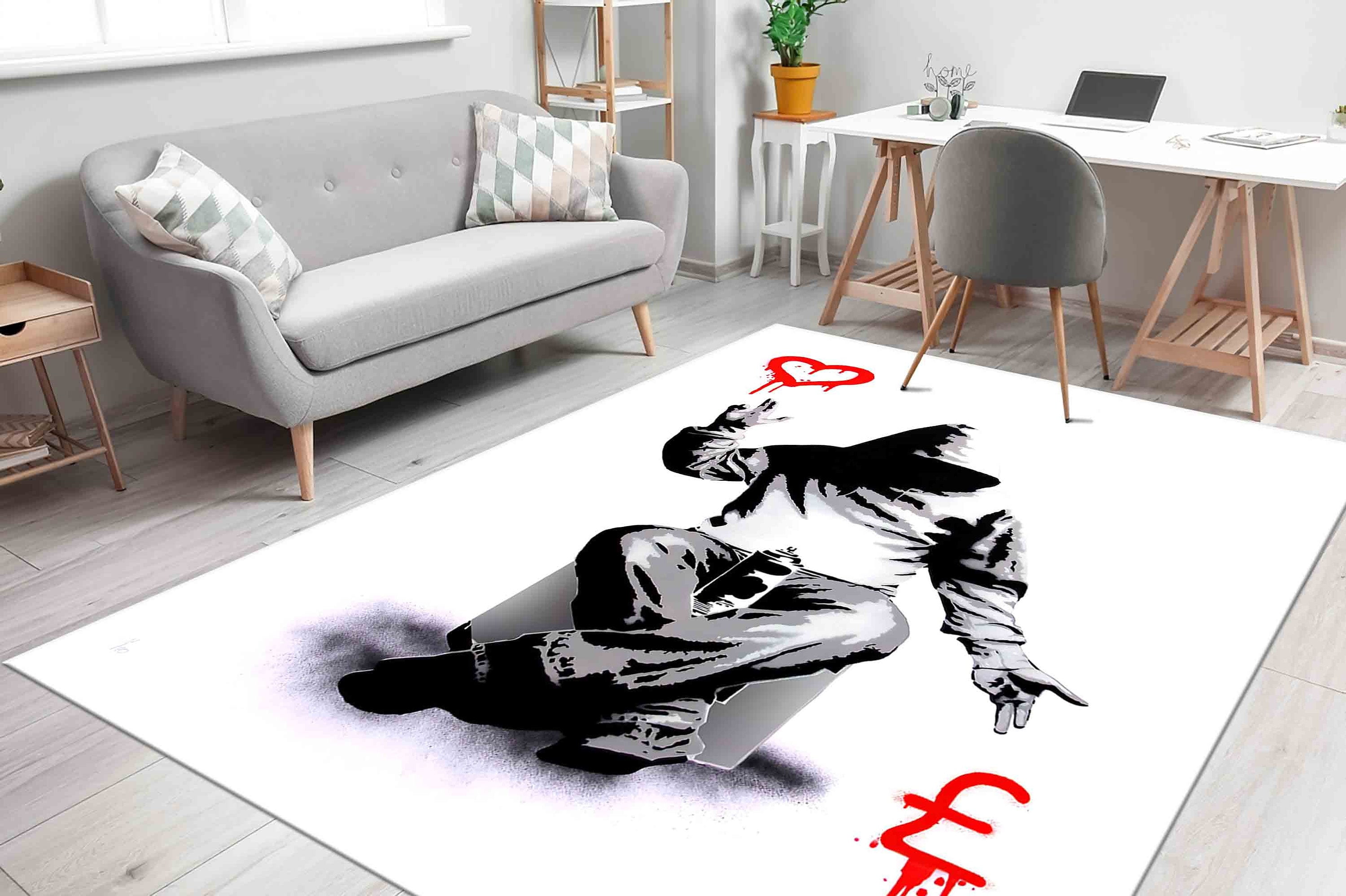 Entry Rug, Banksy Graffiti Rug, Runner Rug, Thin Rugs, Modern Rug, Area ...