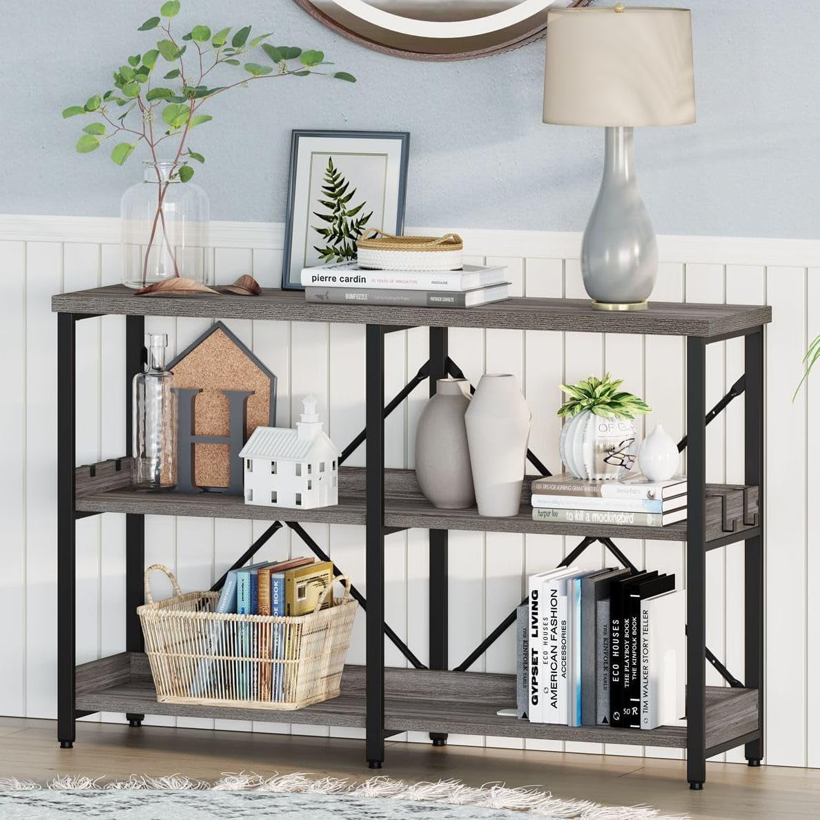 Entry Table, 47 Inch Console Tables for Entryway, Narrow Couch Table ...