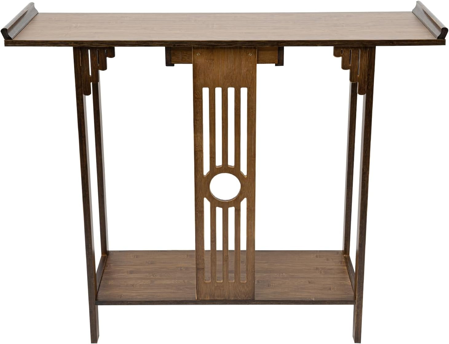 Entry Table Console Table, 32 Inch 2 Tiers Asian Sofa Table, Narrow ...