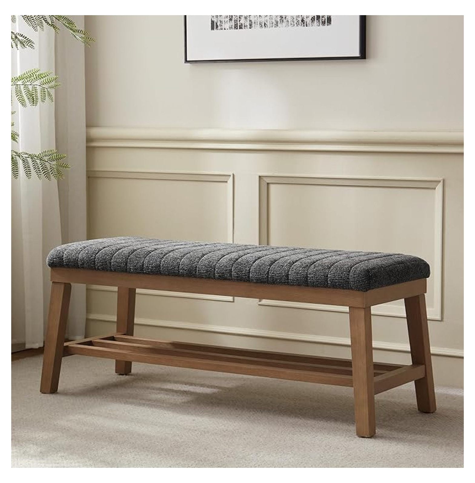 Entryway , 44.4" Upholstered Storage Shoe for Entryway & Bedroom, Shoe ...