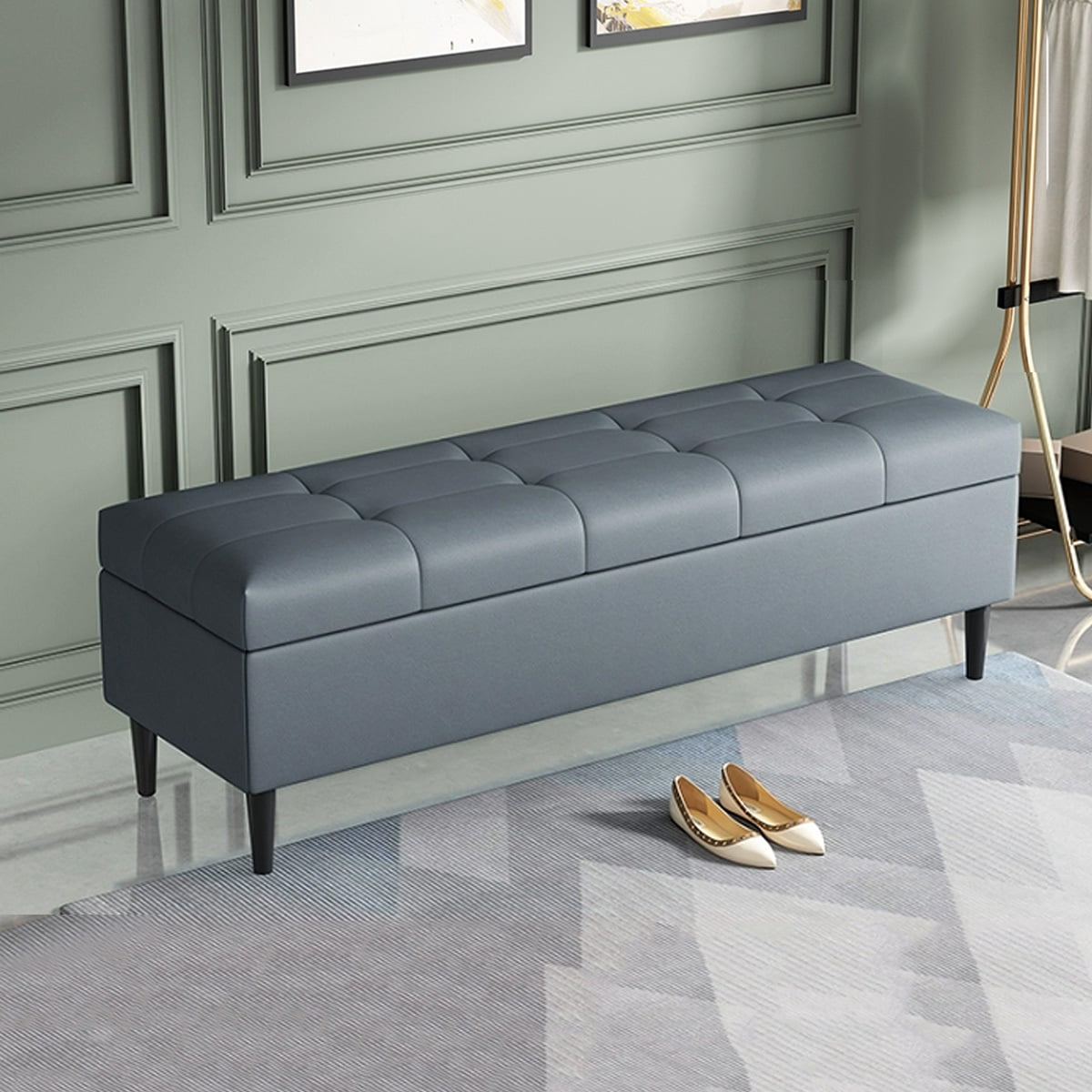 Entryway Bench With Storage,End Of Bed Ottoman Bench For Bedroom ...