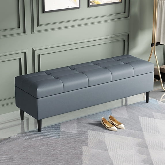 Entryway Bench With Storage,End Of Bed Ottoman Bench For Bedroom ...
