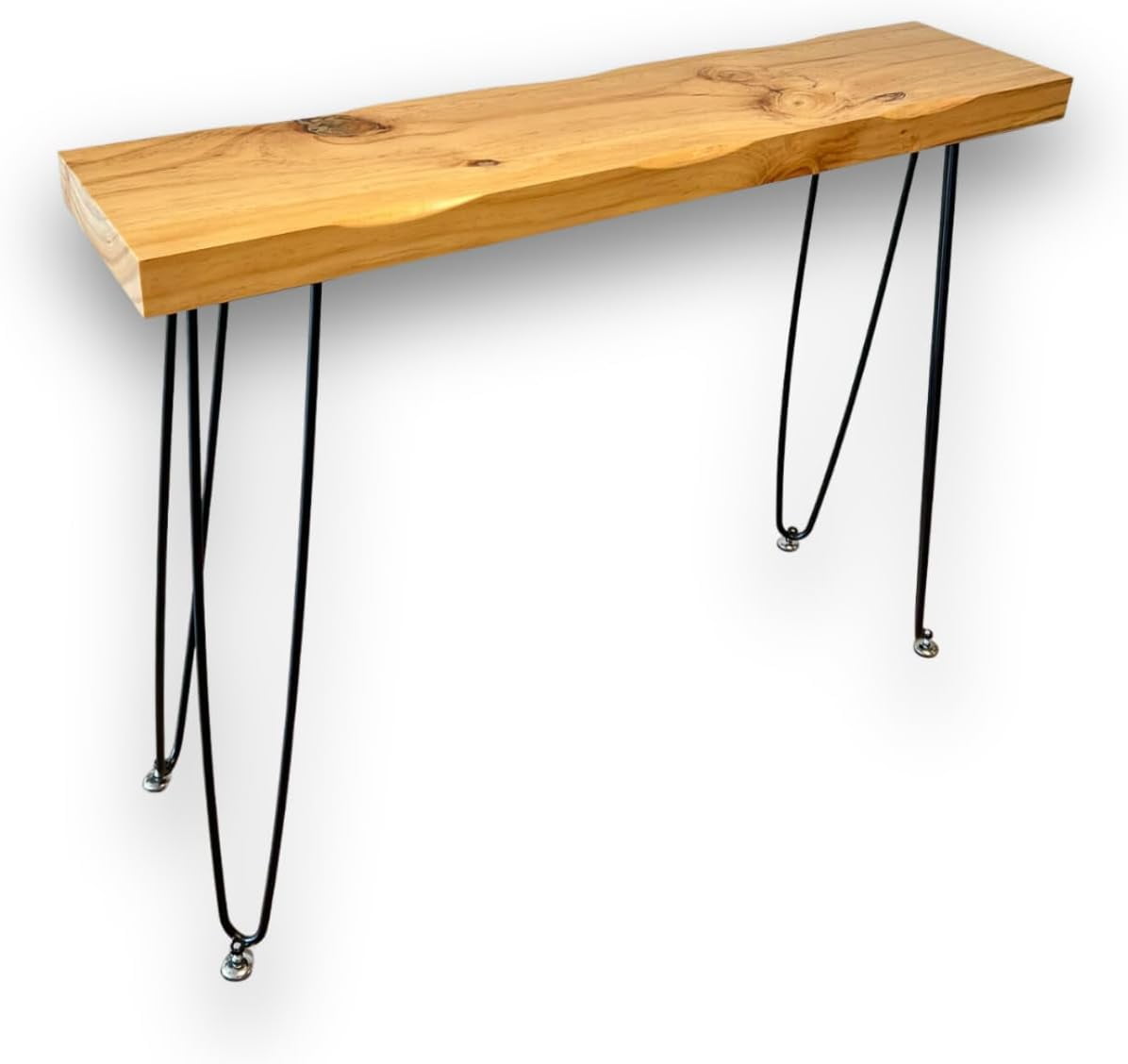 Entryway Console Table Solid Wood, Narrow Sofa Table Midcentury Modern ...