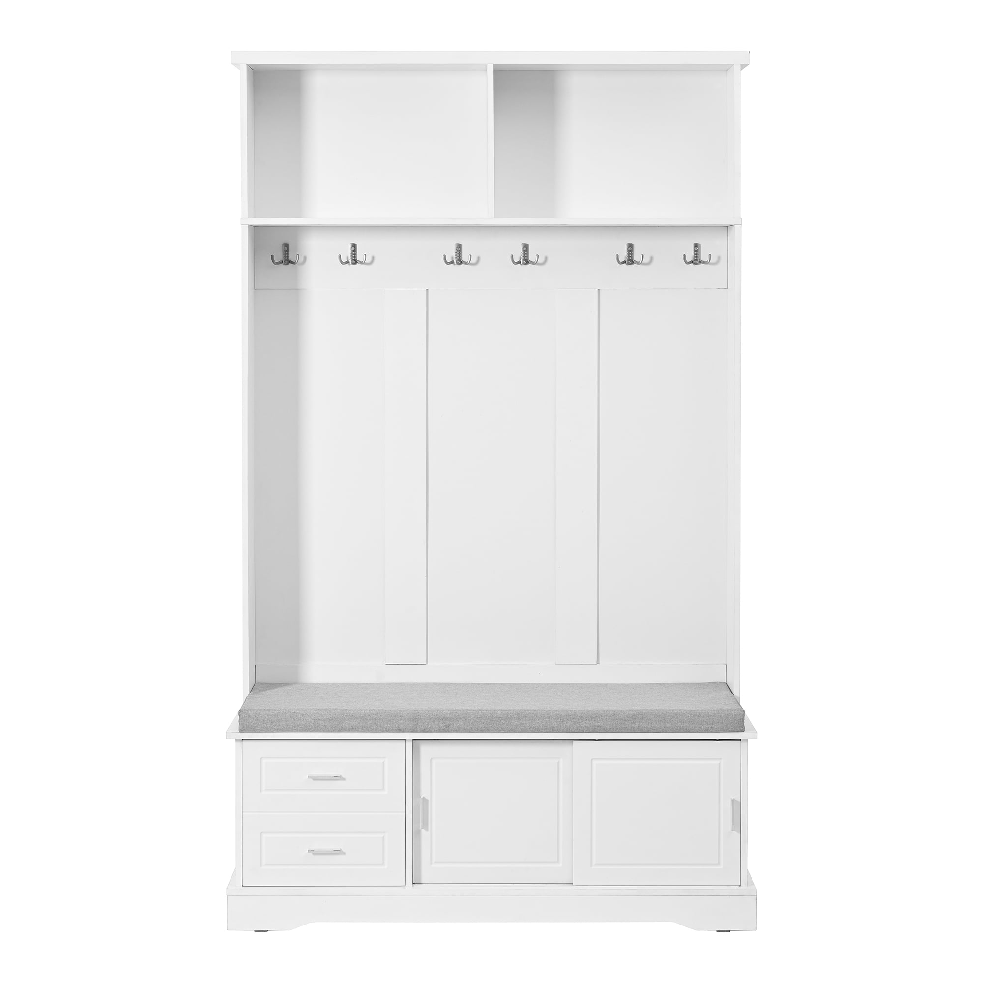 Entryway Hall Tree 3-in-1 Design Coat Rack With Upholstered Bench ...