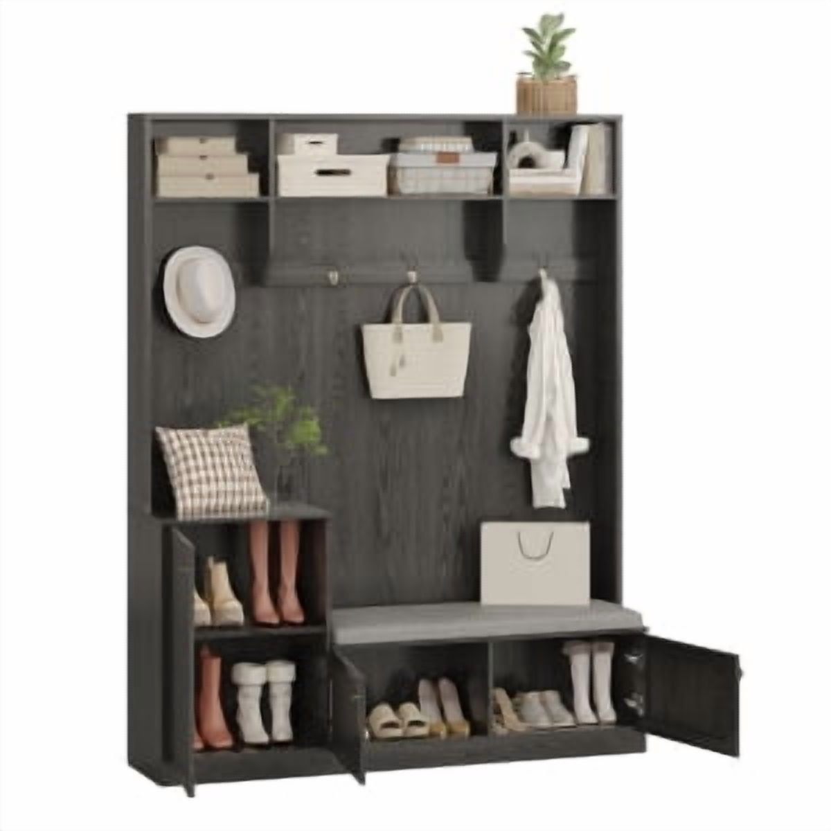 Entryway Hall Tree with Bench and Storage,78.8" 3-in-1 Hall Tree with ...