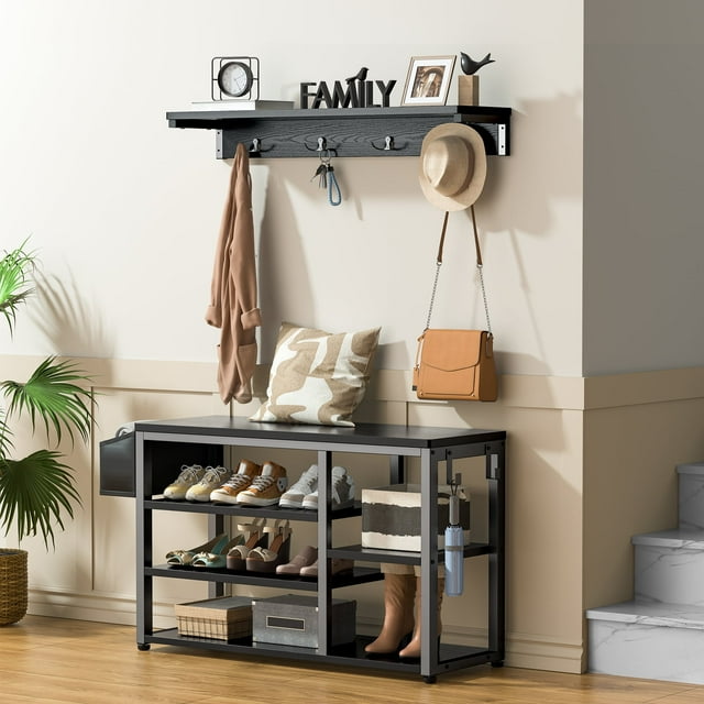 Entryway Hall Tree Shoe Bench With Storage For Entryway Hallway