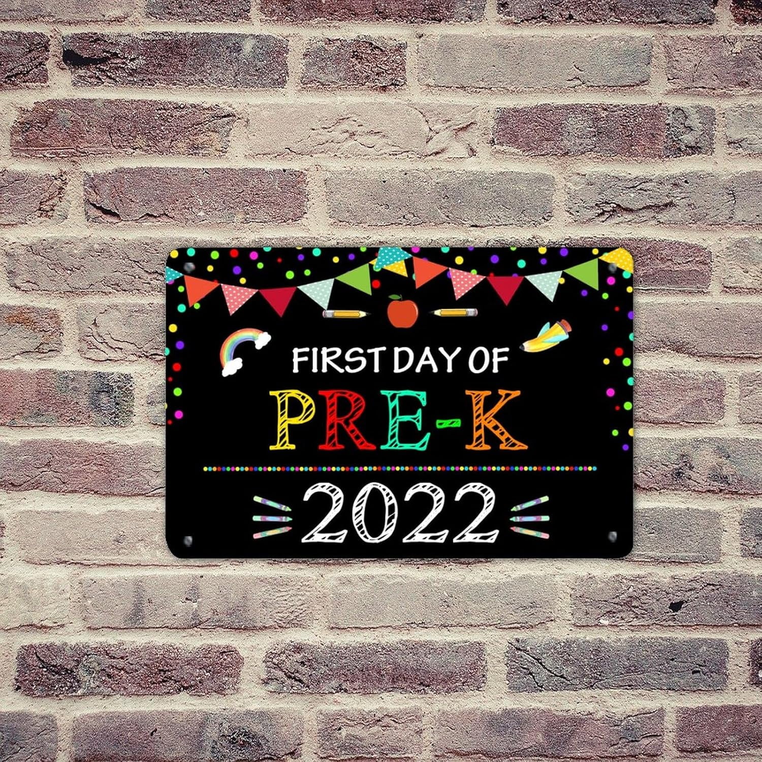 Entryway Home Decor Metal Tin Sign First And Last Day of School Rustic ...