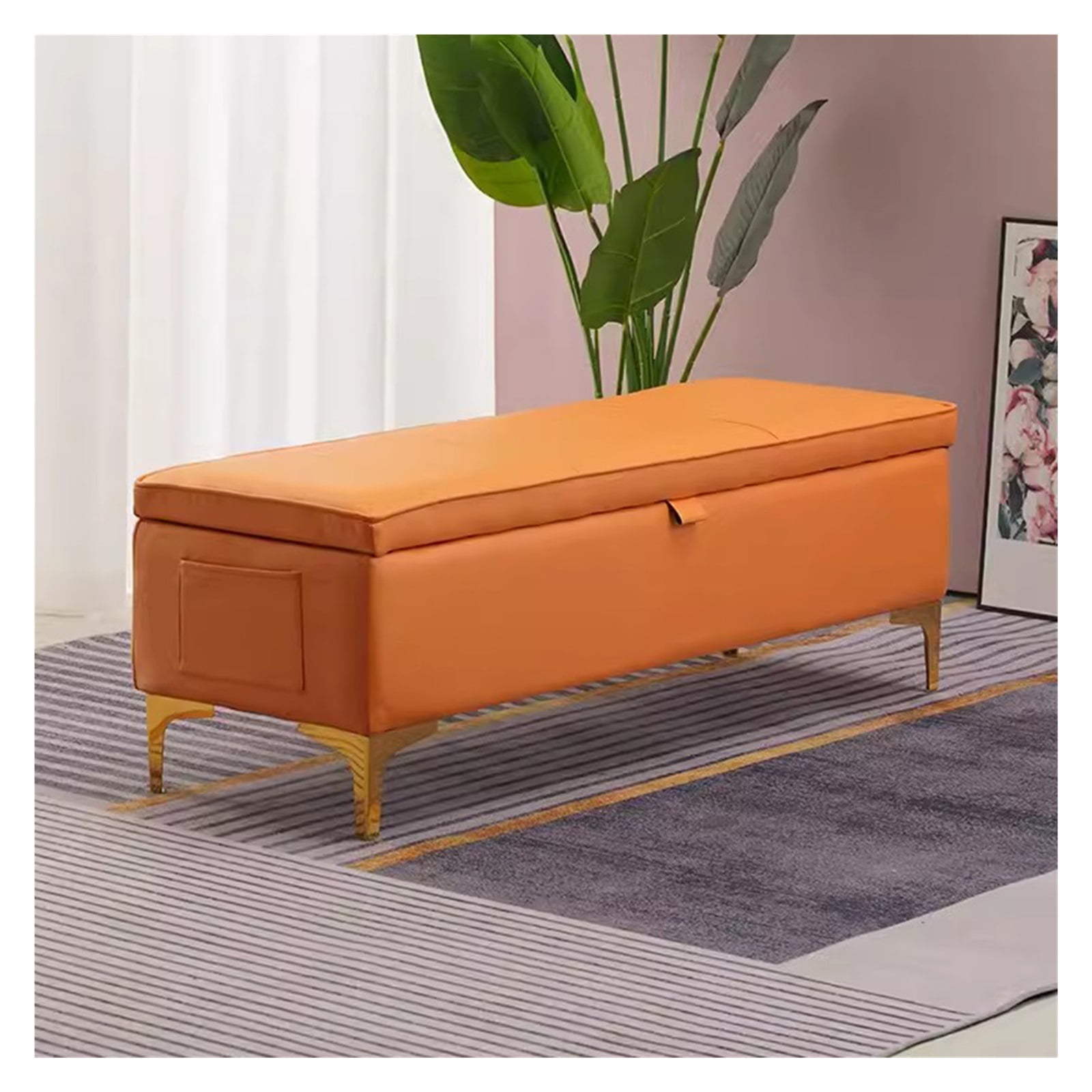 Entryway Ottoman Bench with Storage and Seating,Bed End Long Storage ...