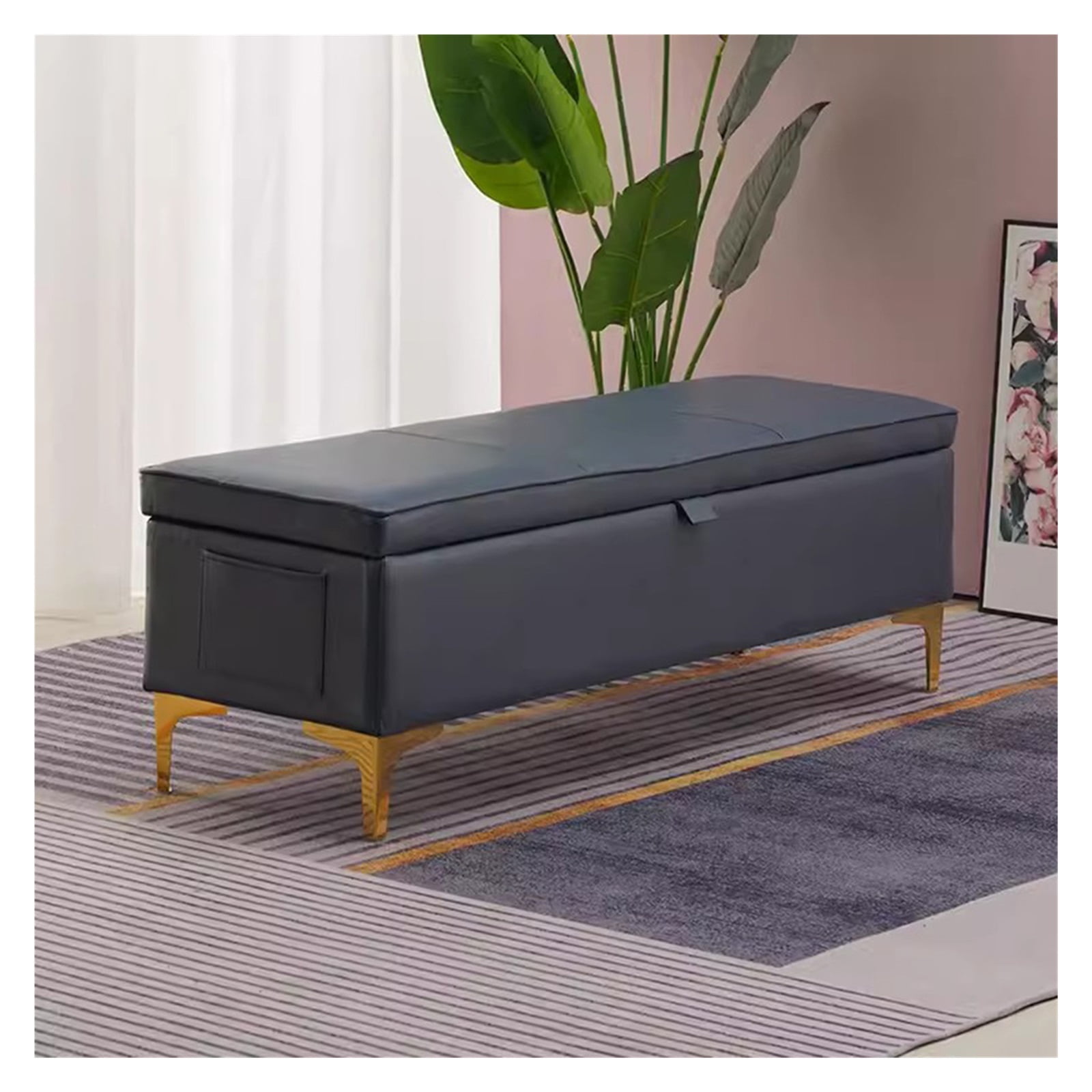 Entryway Ottoman Bench with Storage and Seating,Bed End Long Storage ...