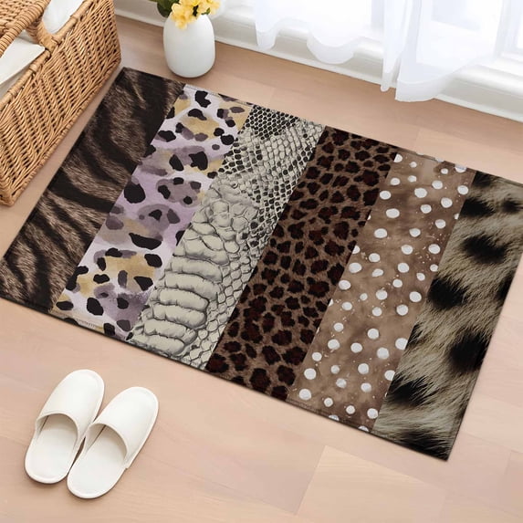 Entryway Rug 2'x3', Animals Printed Striped Small Rug for Kitchen ...