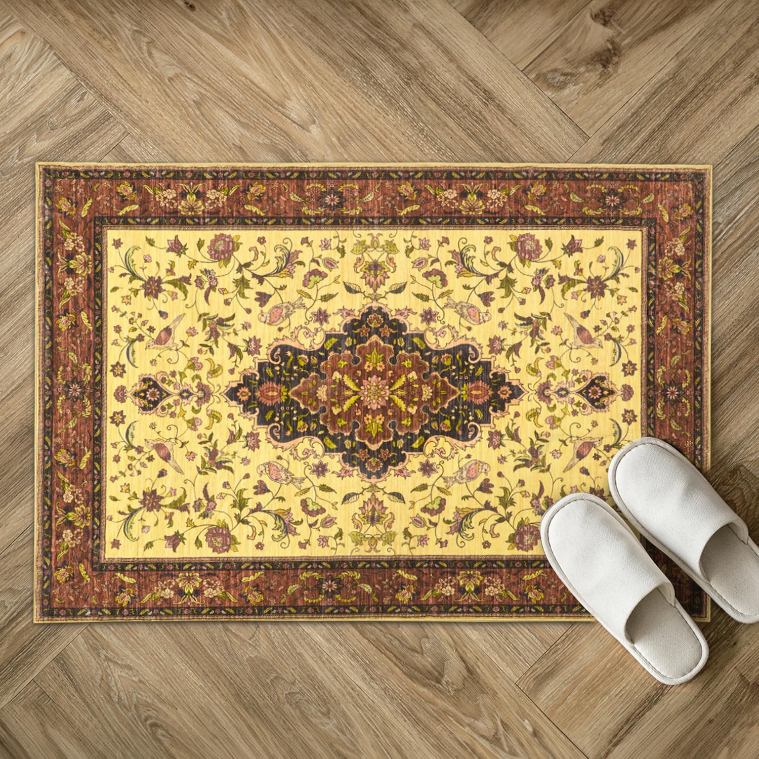 Entryway Rug - 2''x3'' Boho Soft Low Pile Washable Area Rug, Non-Slip ...