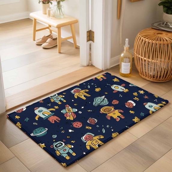 Entryway Rug 2'x3', Cartoon Space Kitchen Runner Rugs Non-Slip Carpet ...