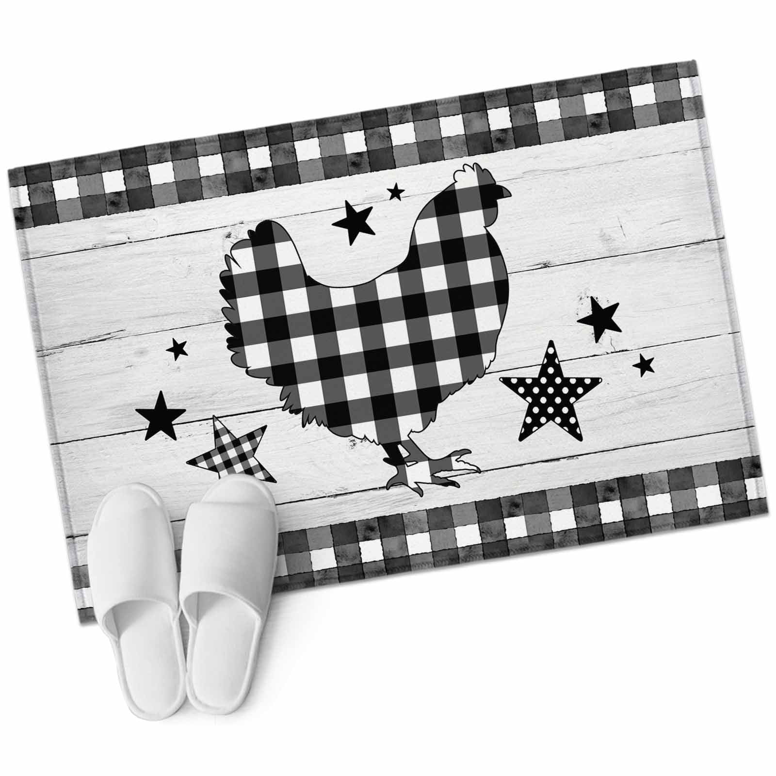 Entryway Rug 2'x3' Chicken Hen Small Area Rug Non-Slip Front Door Mat ...