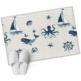 Entryway Rug 2'x3' Coastal Nautical Small Area Rug Non-Slip Front Door ...