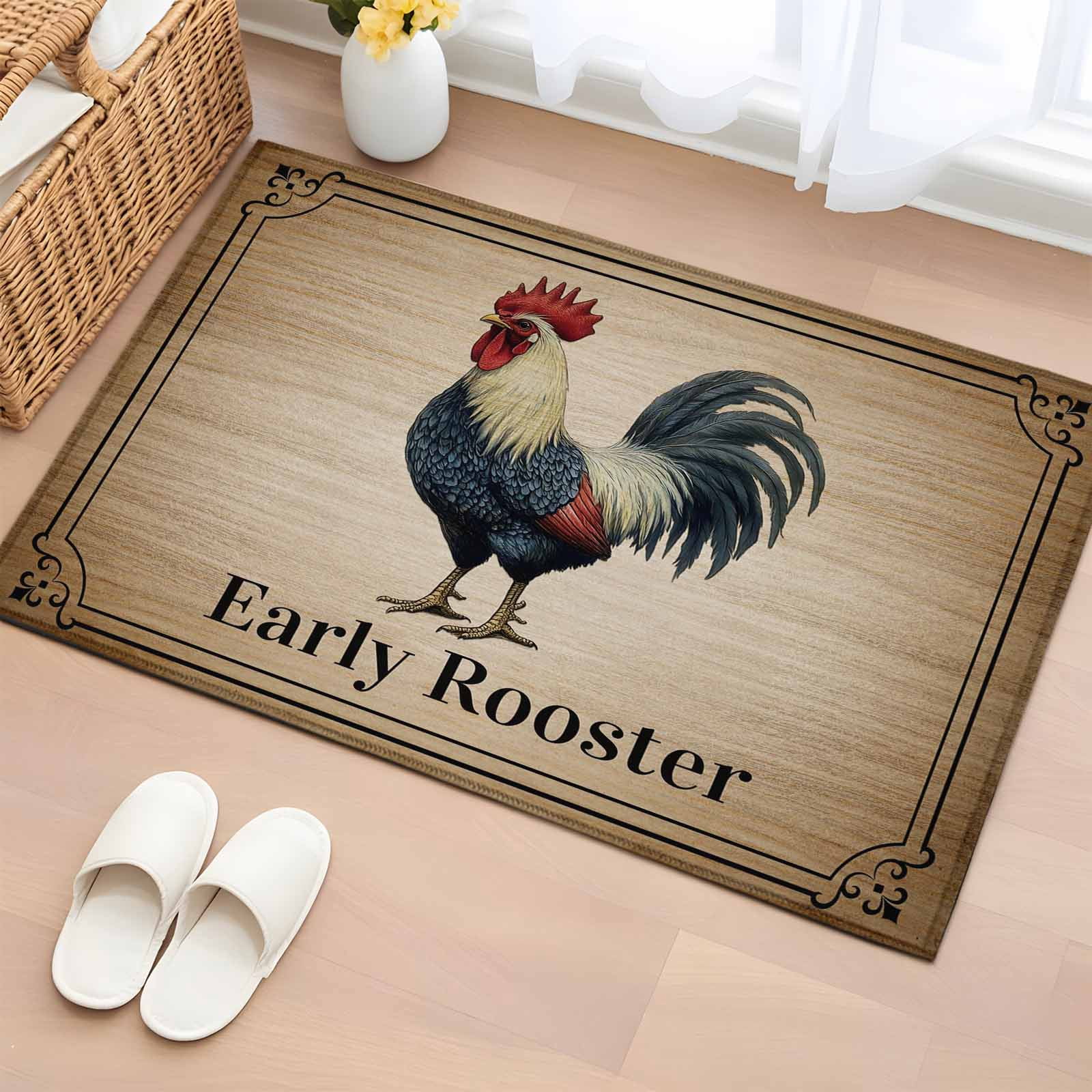 Entryway Rug 2'x3', Early Rooster Small Rug for Kitchen Bathroom Door ...