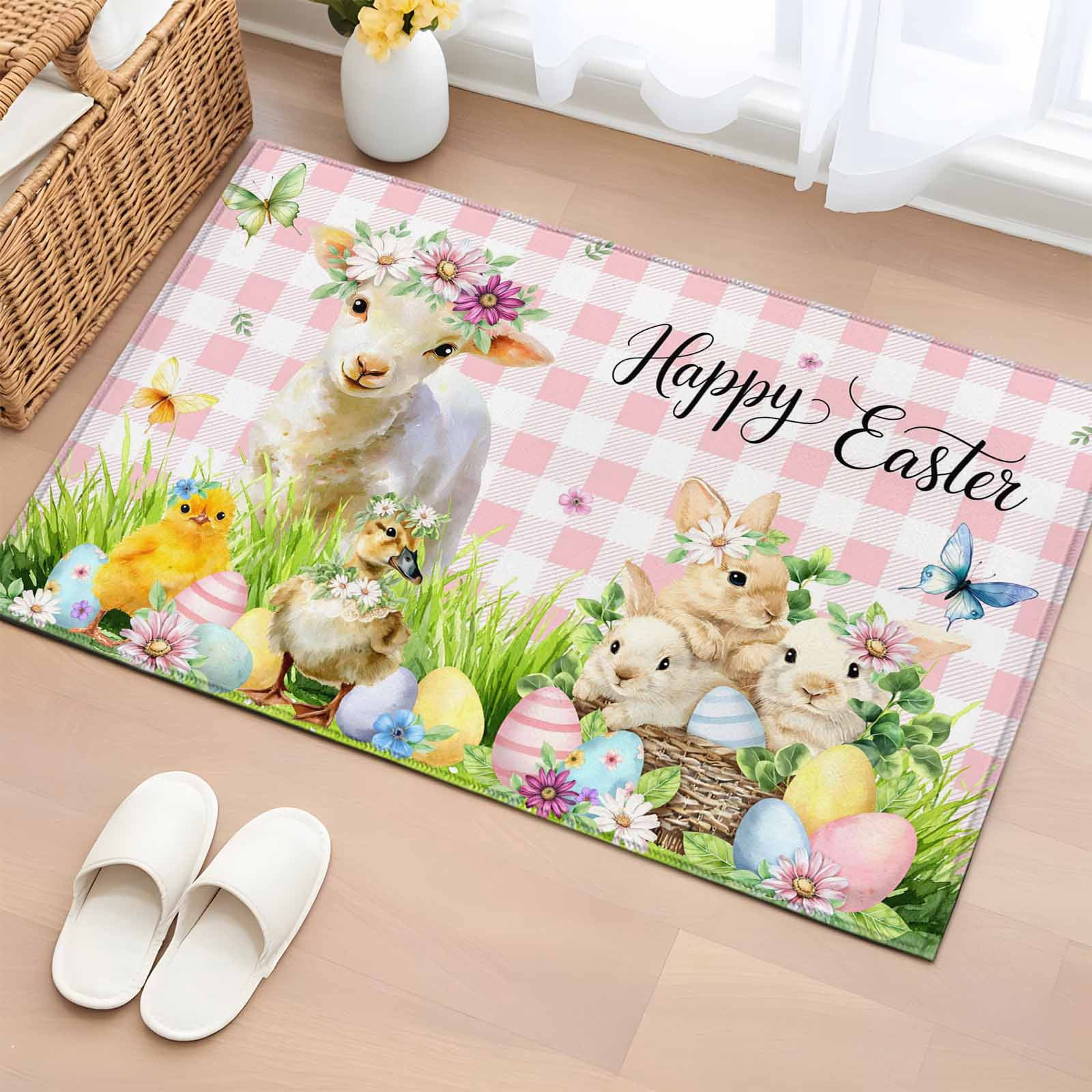 Entryway Rug 2'x3', Easter Small Rug for Kitchen Bathroom Door Mat ...