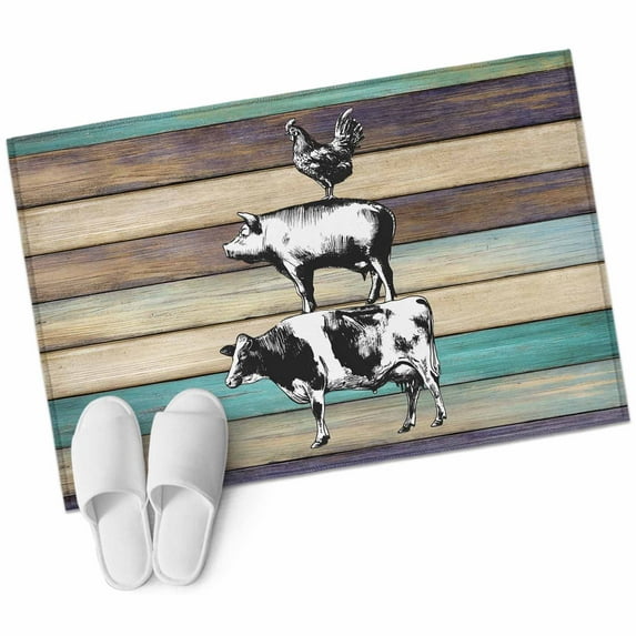 Entryway Rug 2'x3' Farmhouse Animals Small Area Rug Non-Slip Front Door ...