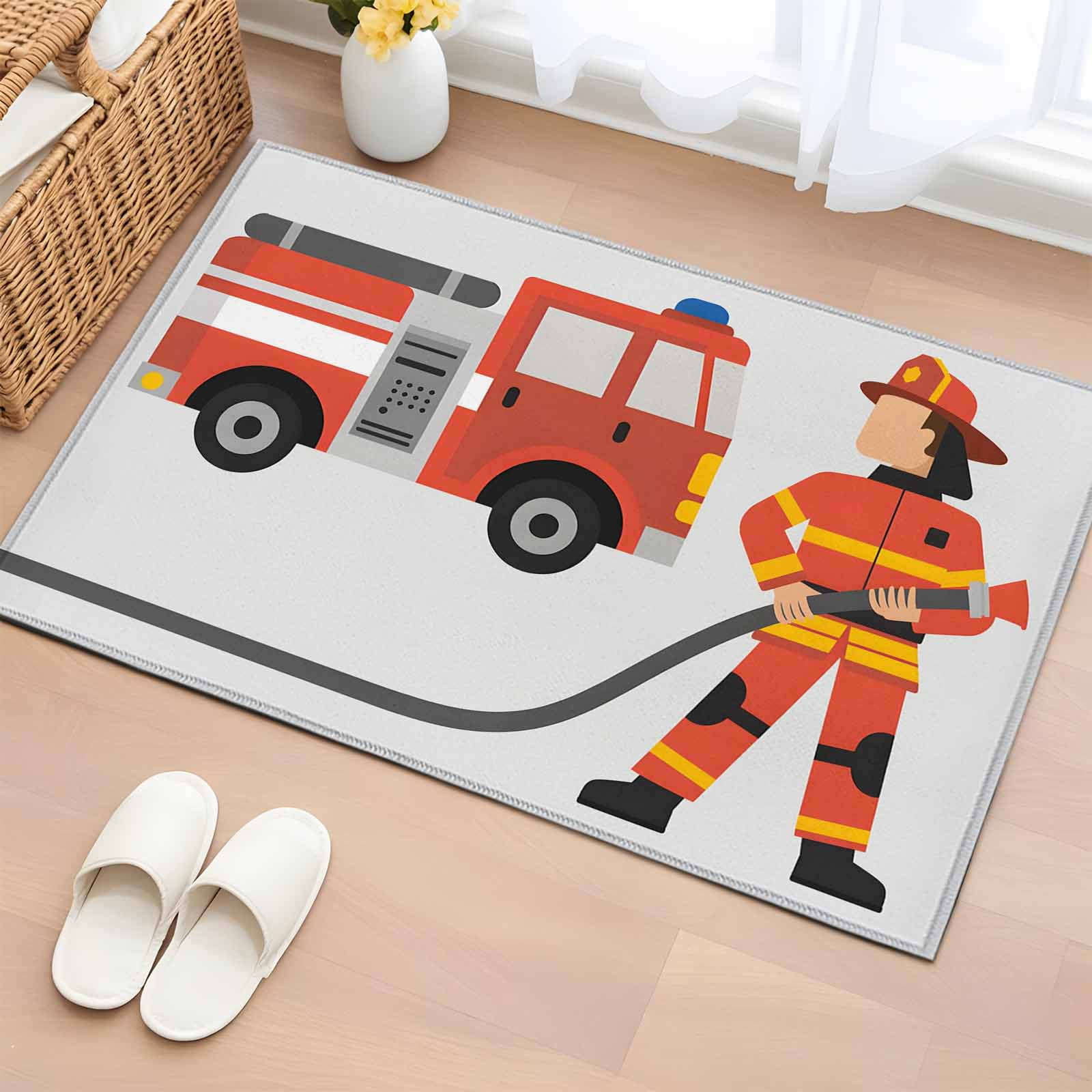 Entryway Rug 2'x3', Firefighters Small Rug for Kitchen Bathroom Door ...