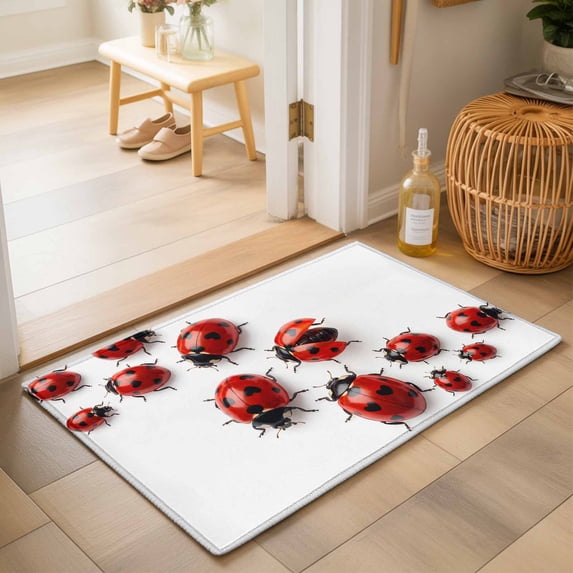 Entryway Rug 2'x3', Ladybug Kitchen Runner Rugs Non-Slip Carpet Mats ...
