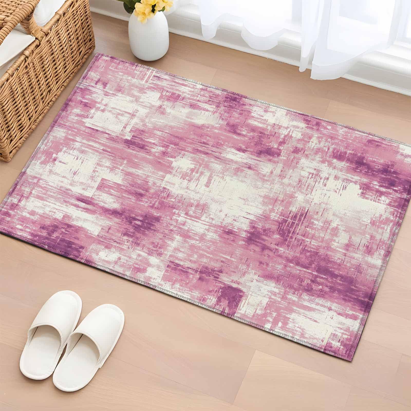Entryway Rug 2'x3', Pink Ombre Small Rug for Kitchen Bathroom Door Mat ...
