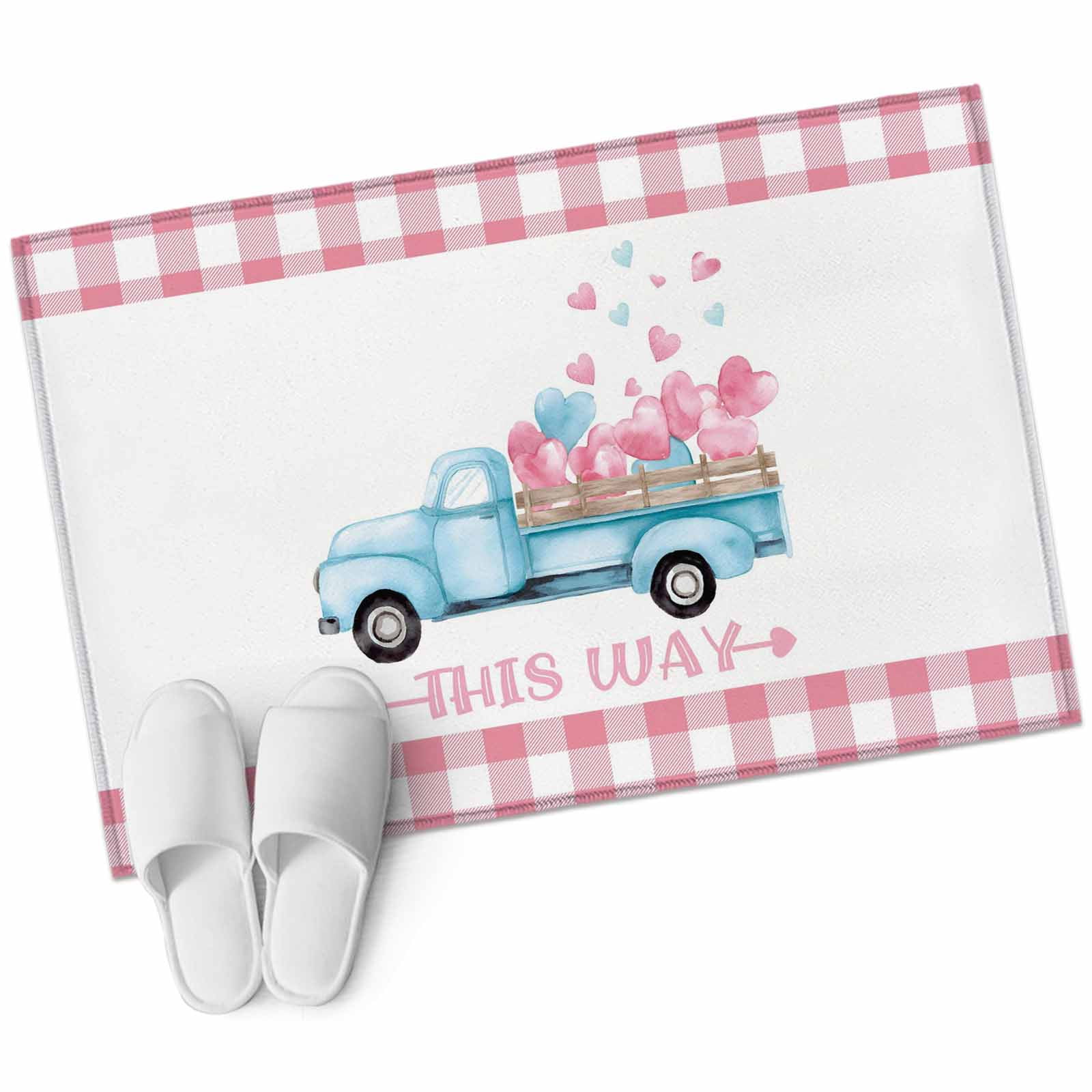 Entryway Rug 2'x3' Valentine's Day Small Area Rug Non-Slip Front Door ...