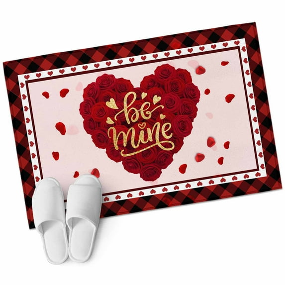 Entryway Rug 2'x3' Valentine's Day Small Area Rug Non-Slip Front Door ...
