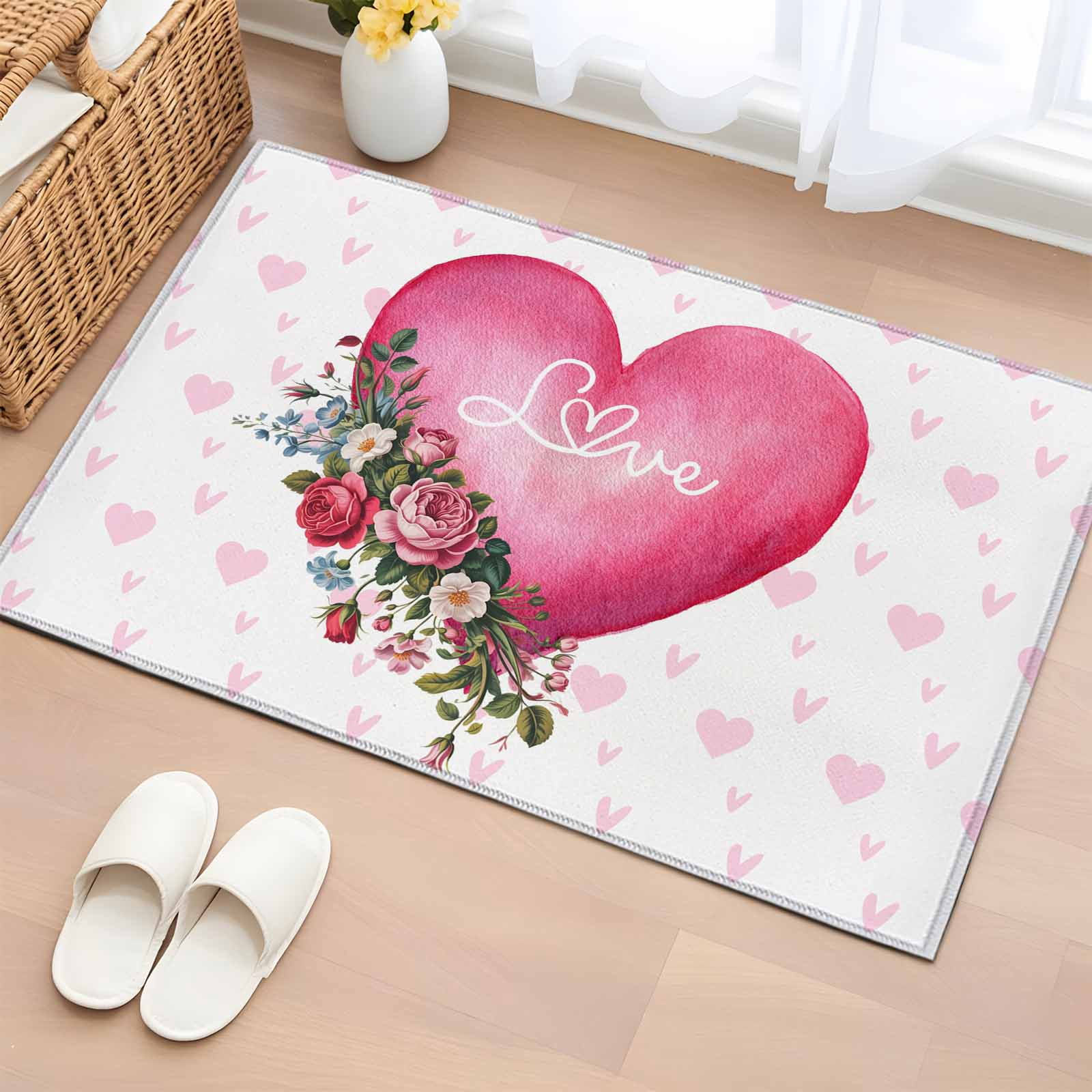 Entryway Rug 2'x3', Valentines Day Small Rug for Kitchen Bathroom Door ...