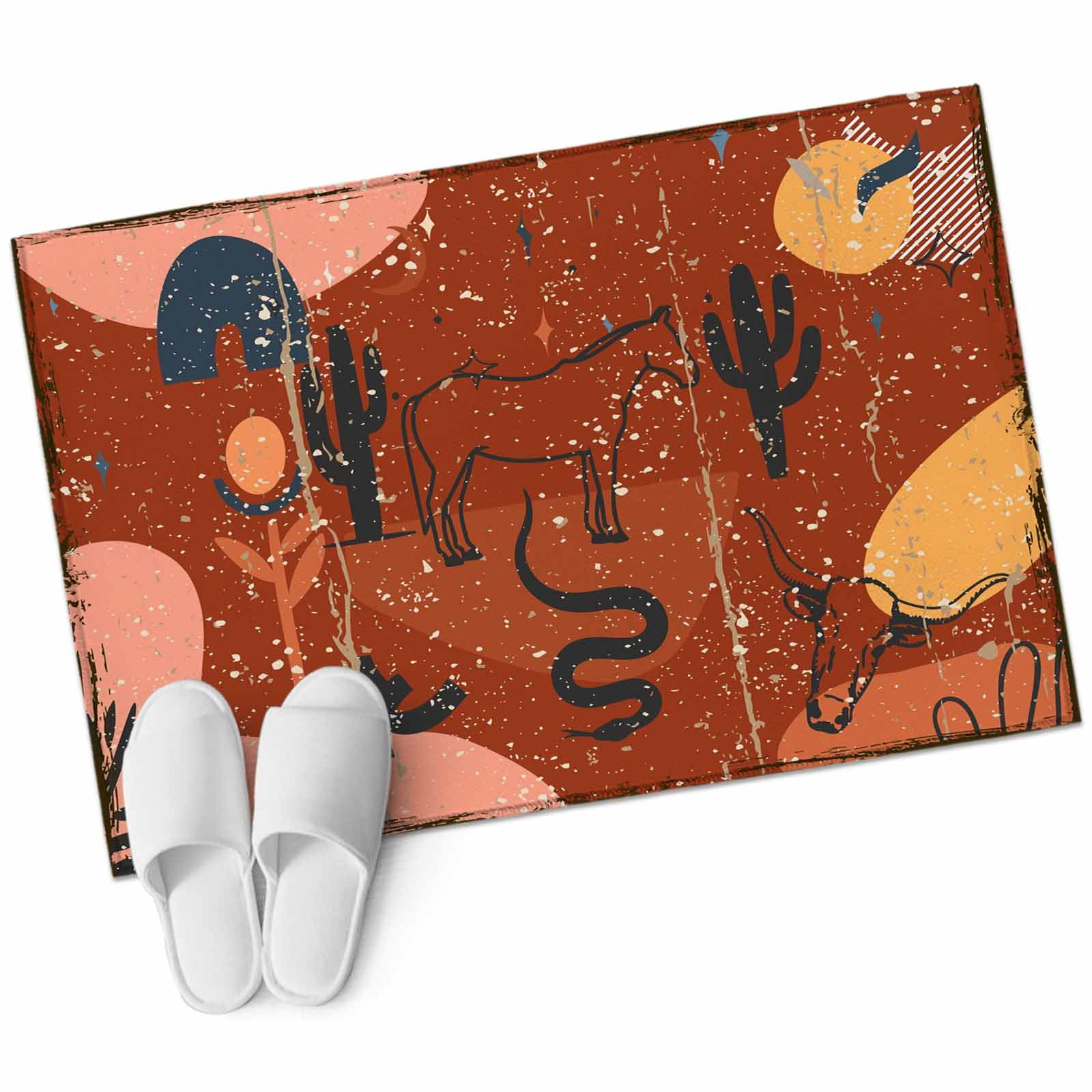 Entryway Rug 2'x3' Western Boho Small Area Rug Non-Slip Front Door Mat ...