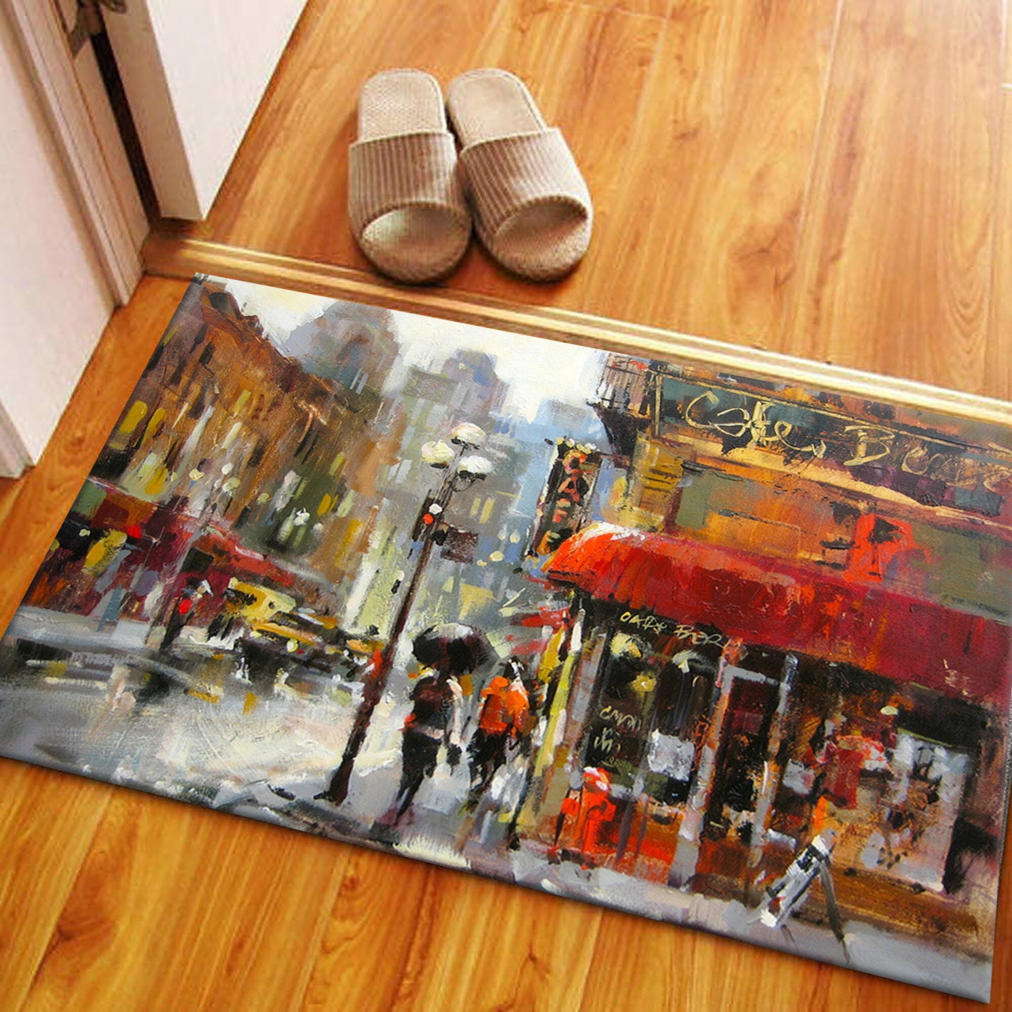 Entryway Rug, Street Landscape Painting Rugs, Bathroom Rug, Office Rug ...