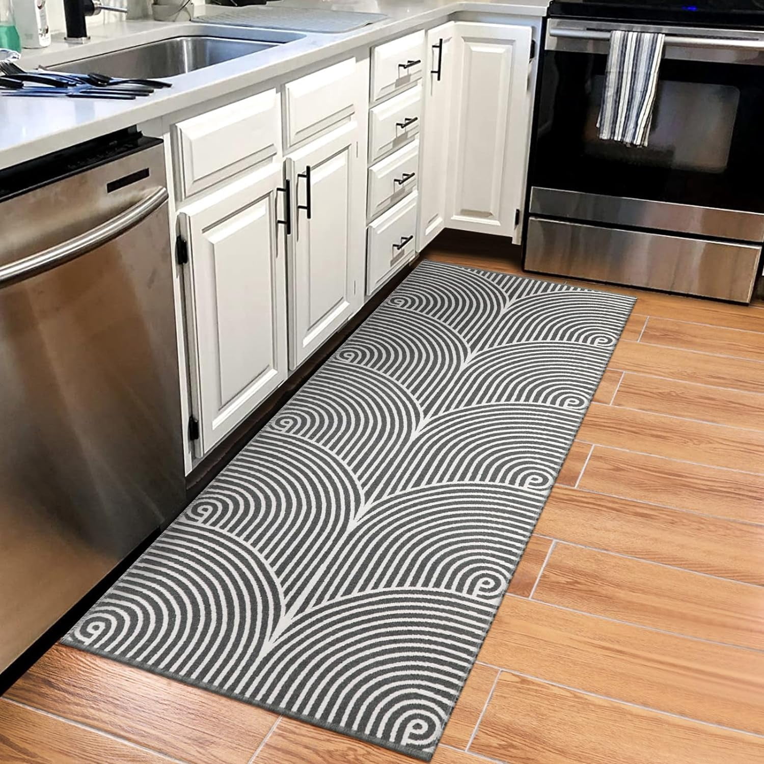 Entryway Runner Rug 2'x5', Machine Washable Kitchen Rug Runner, Cotton ...