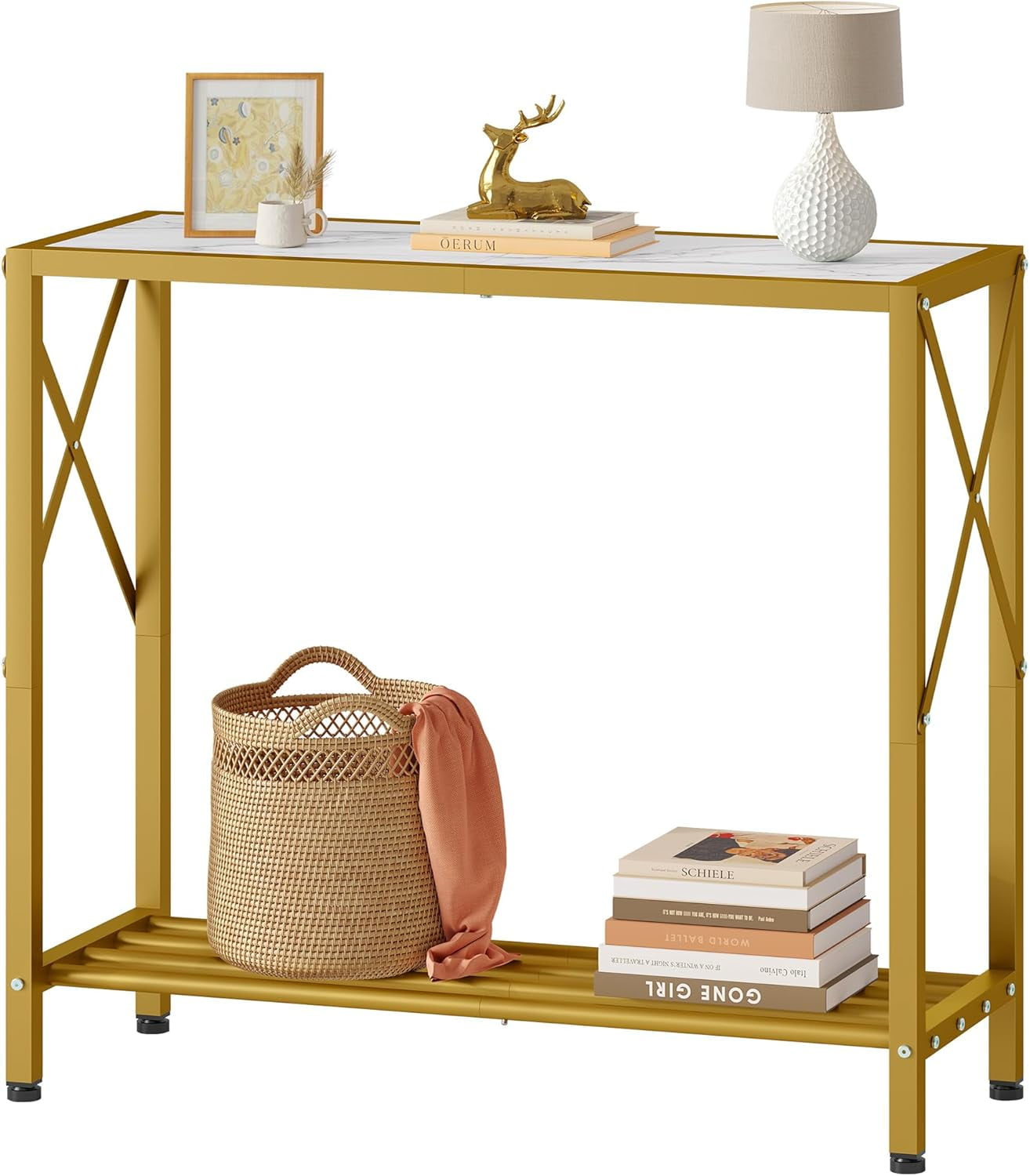 Entryway Table, 2-Tier Small Consle Table for Entryway, Narrow Sofa ...