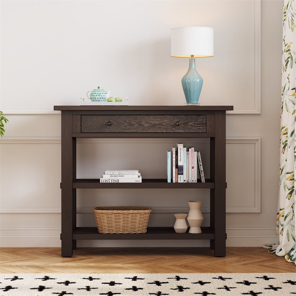 Entryway Table, Console Sofa Table with 2 Drawers And 2 Shelves, Entry ...