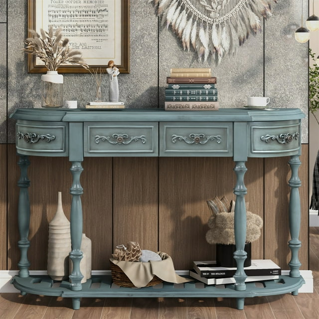 Entryway Table, Console Table with 4 Drawers and 1 Shelf, Modern and ...