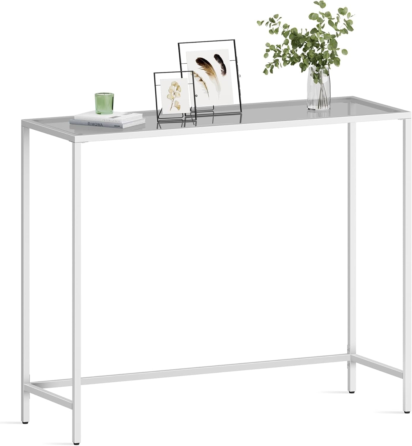 Entryway Table, Console Table, Tempered Glass Tabletop, Modern Sofa ...