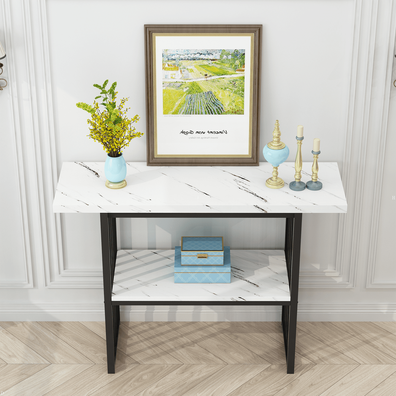 Entryway Table, Modern 42-Inch Console/Accent Table with Geometric ...