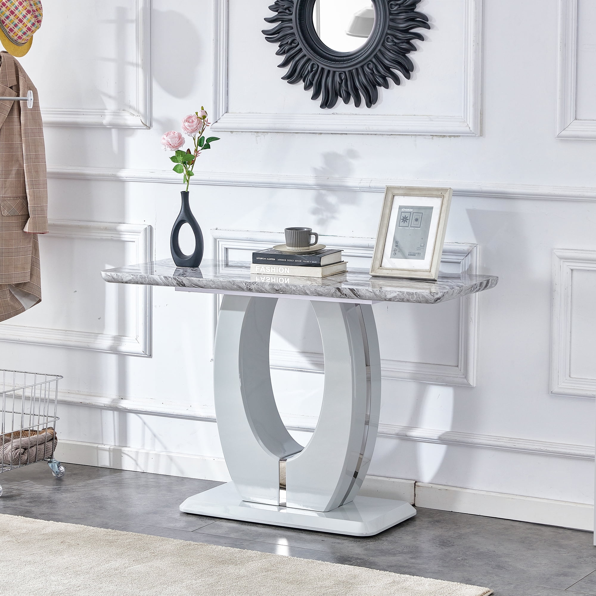 Entryway Table, Modern Simple Rectangular Counter Bar Table for Living ...