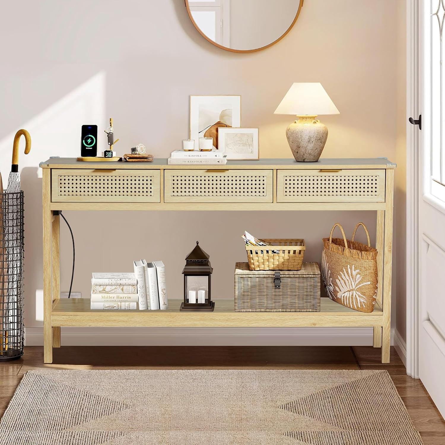 Narrow Console Table With Drawers 55
