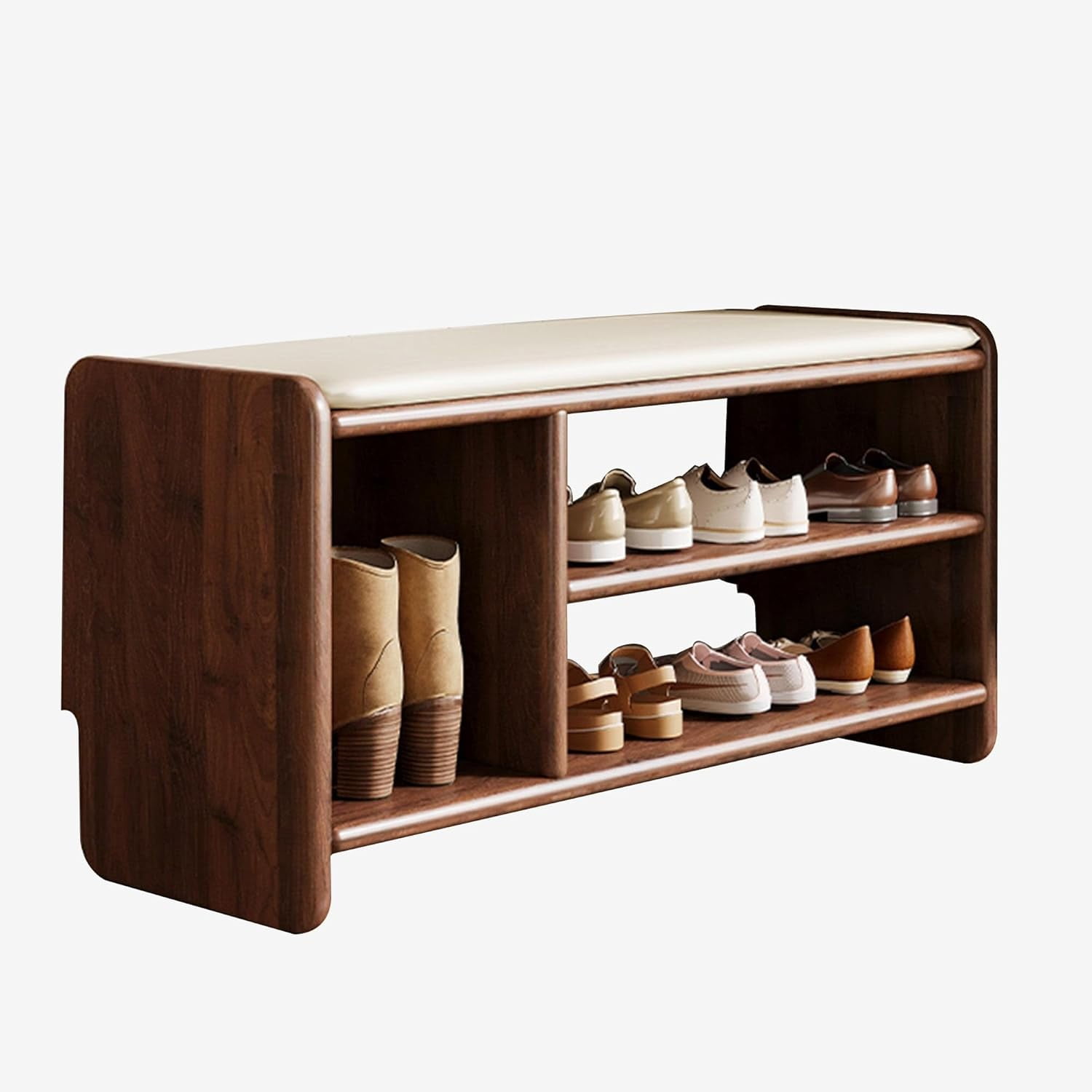 Entryway Wooden Shoe with Storage Wood Shoe Organizer Rack for Front ...