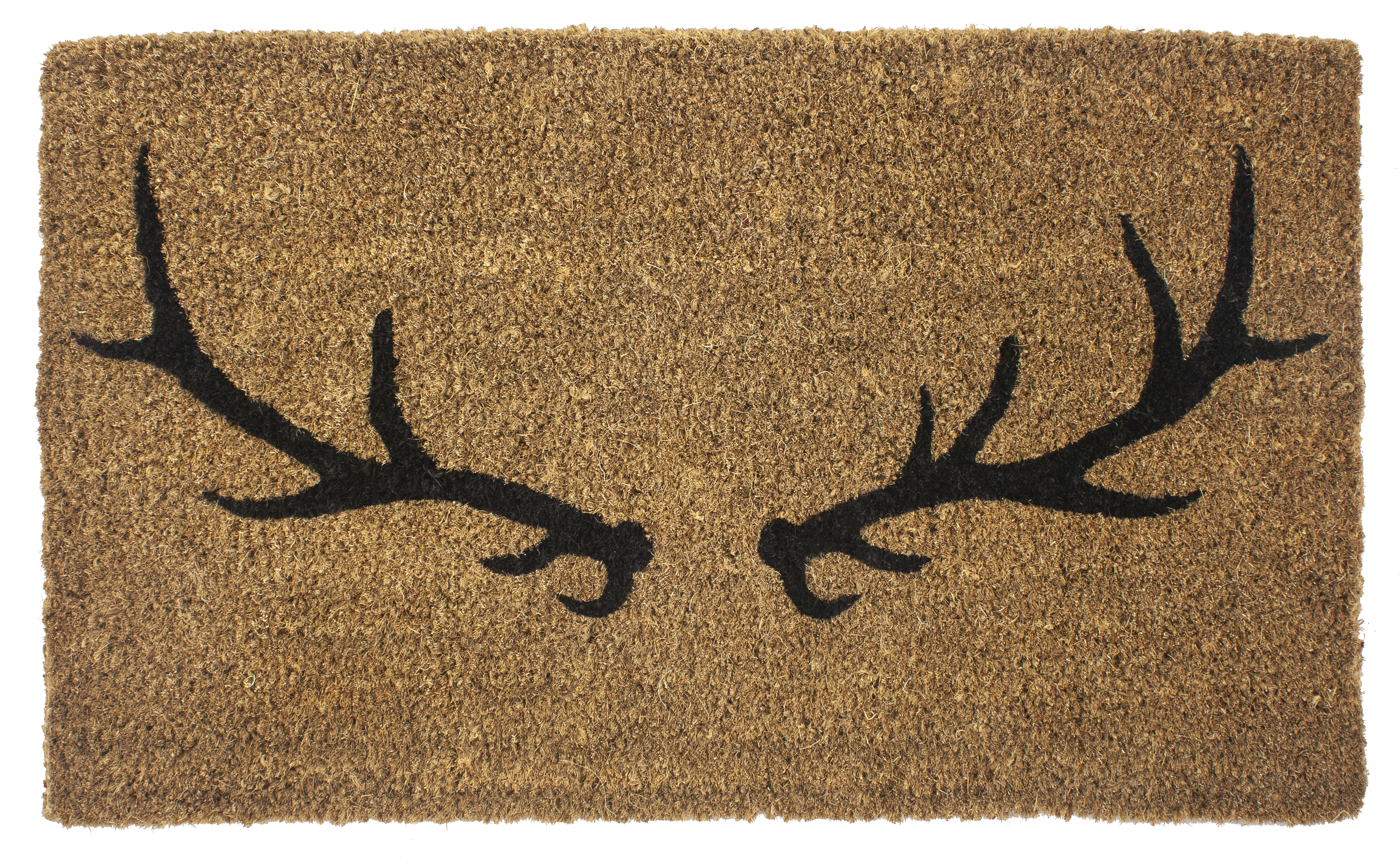 Entryways Deer Antlers Handwoven Coconut Fiber Indoor Outdoor Doormat ...