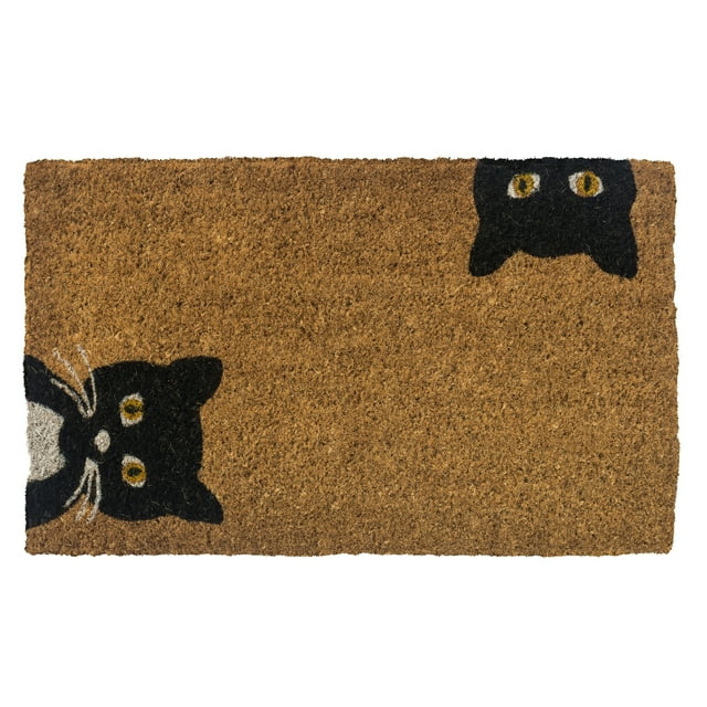 Entryways Peeping Cats Handwoven Coconut Fiber Doormat - Walmart.com