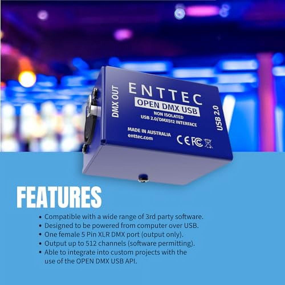 Enttec Open DMX USB 70303 Lighting Interface - Open Source/Hardware Only - Entry Level Model ...
