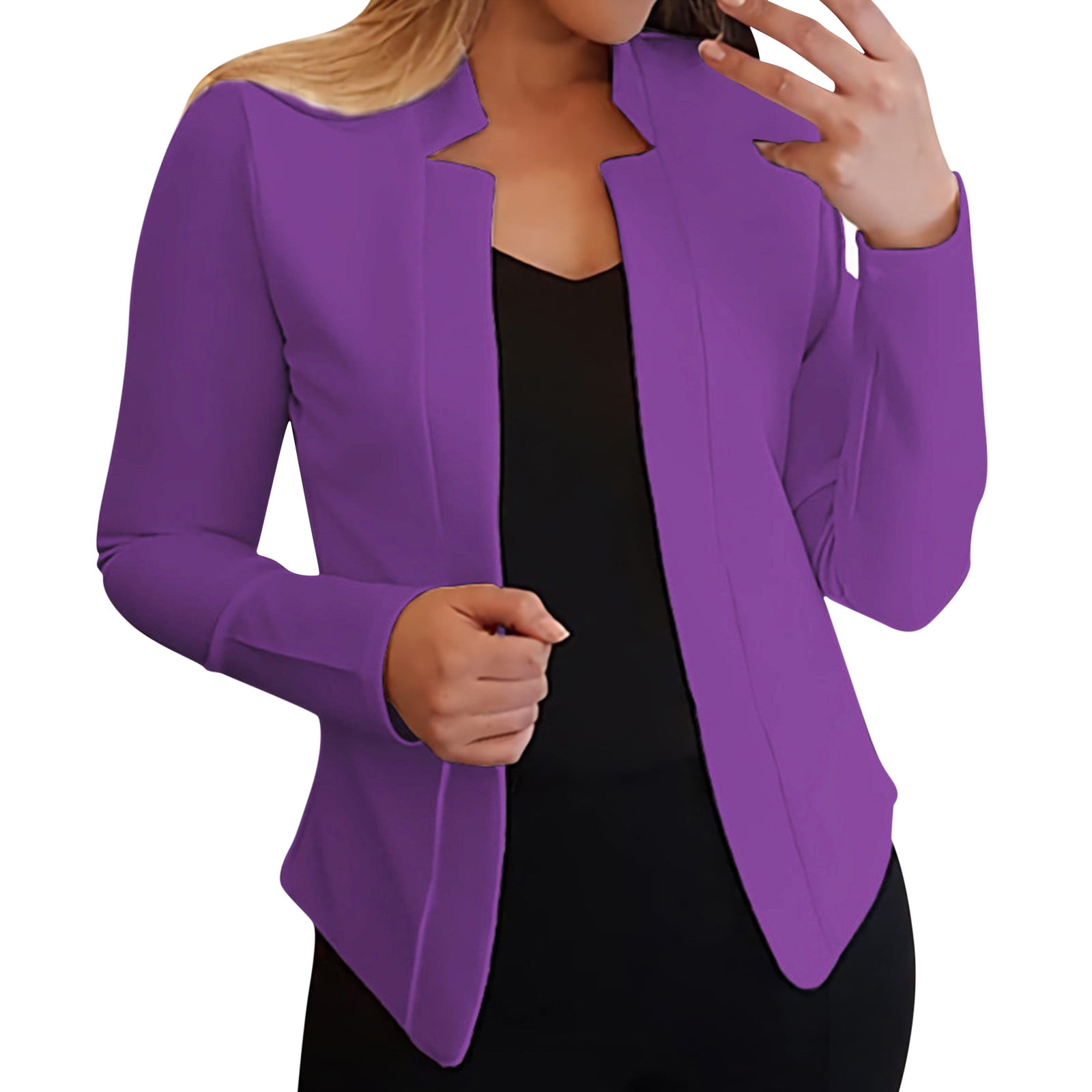 Entyinea Blazer for Women Casual Single Button Lapel Slim Suit Temperat ...