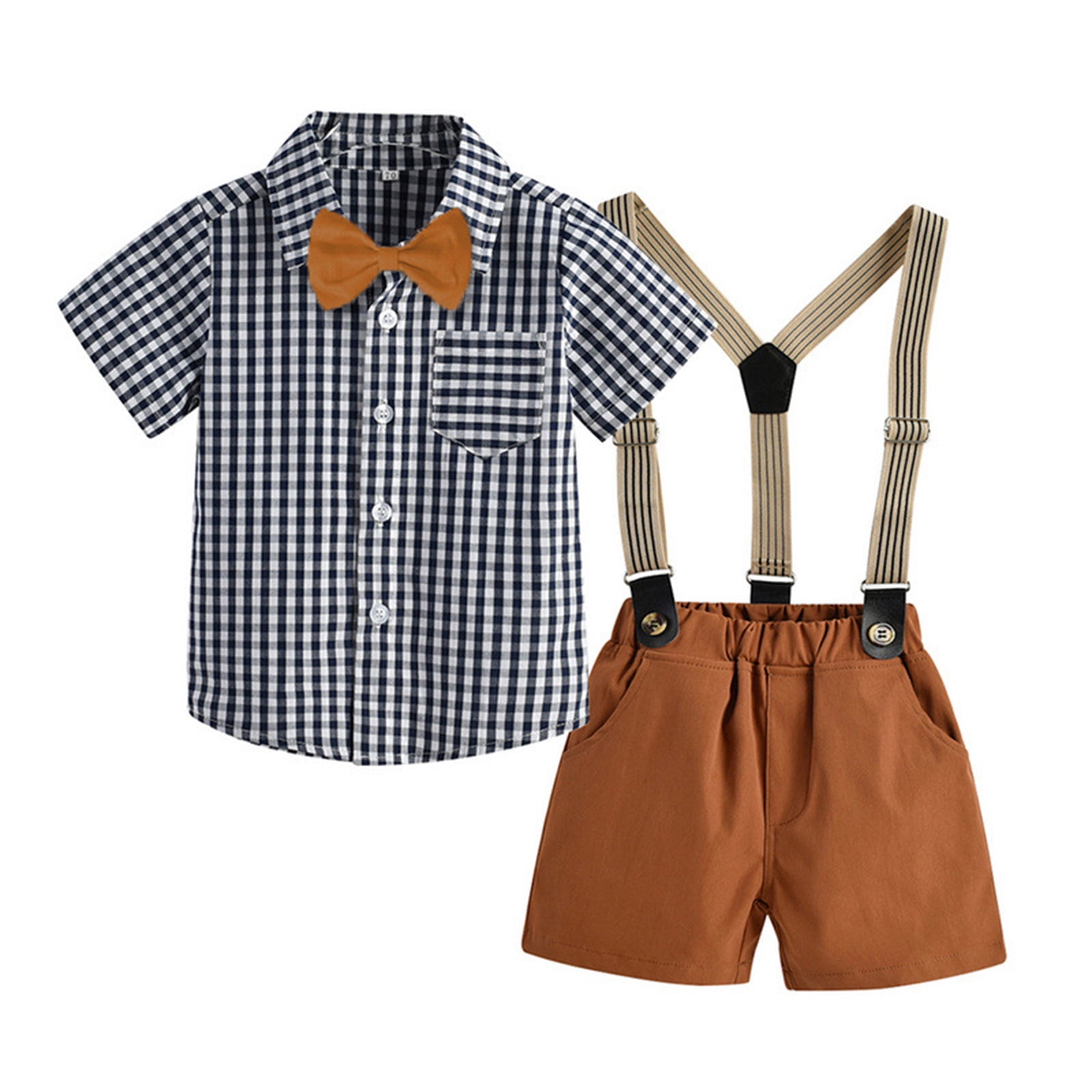 Entyinea Boys 2 Piece Outfits Short Sleeve Crop Top and Cute Print ...