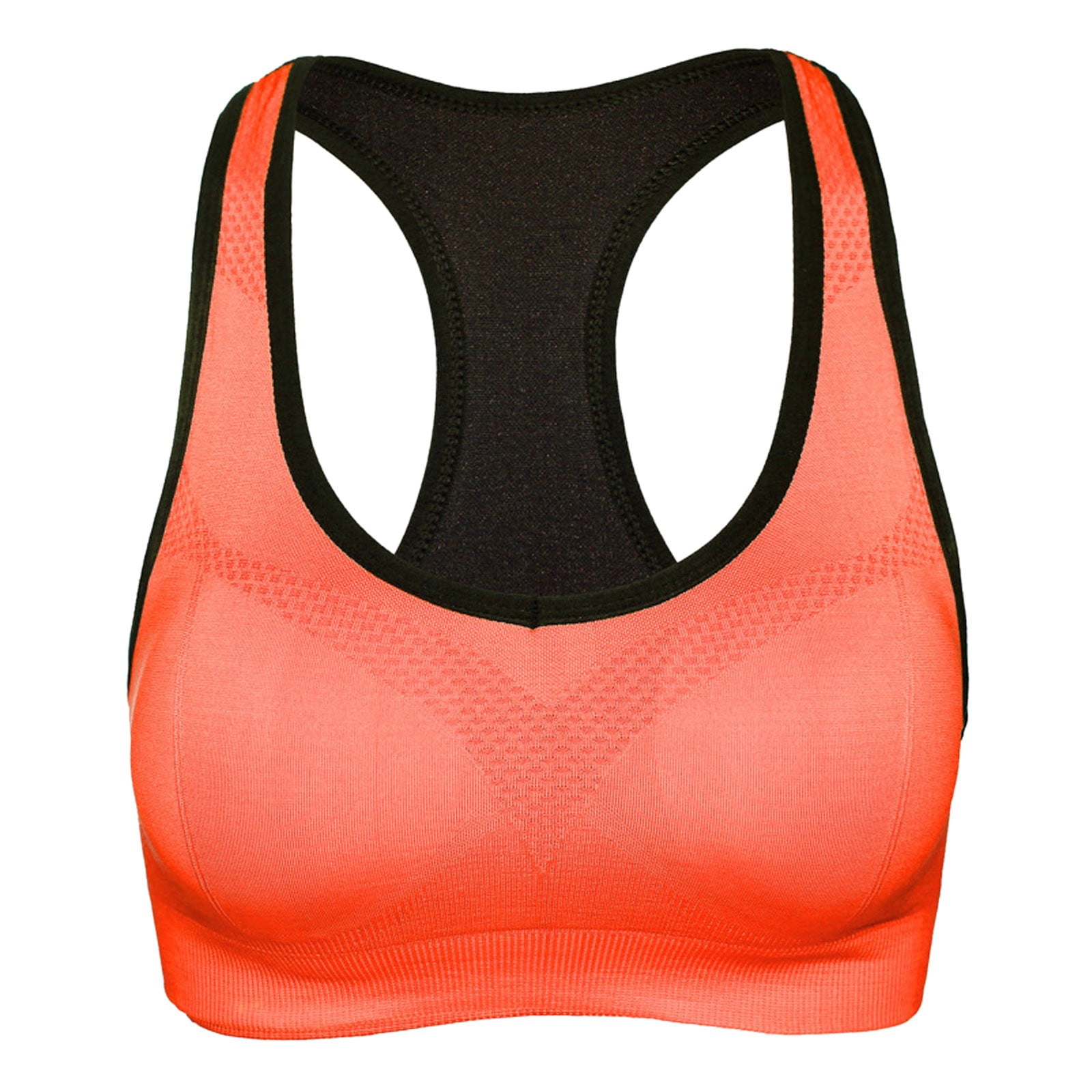 Entyinea Full Figure Bras For Women Racerback Style Cotton Sports Bra Orange Xxl