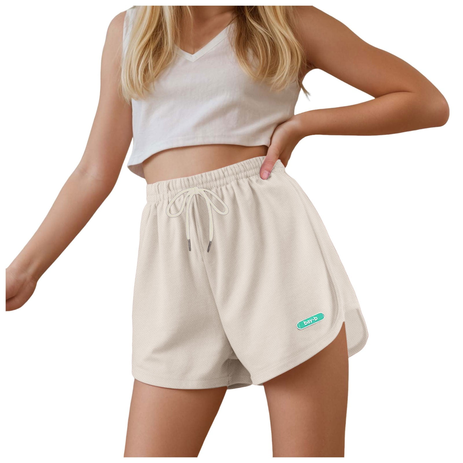 Entyinea Girls Casual Shorts Kids Summer Elastic Waist Dophin Shorts ...