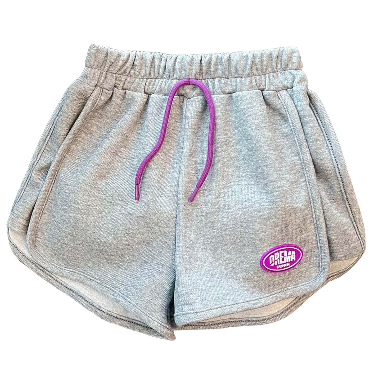 Entyinea Girls Shorts Summer Elastic Casual Running Shorts with Double ...